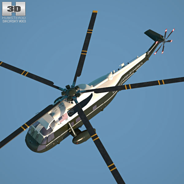 Marine One Sikorsky VH-3D Sea King 3D model - Download Helicopter on ...