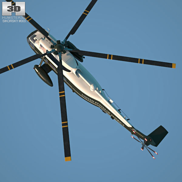 Marine One Sikorsky VH-3D Sea King 3D model - Download Helicopter on ...