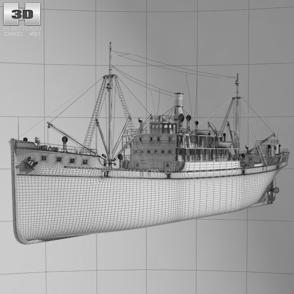 Ferris Cargo Ship 3D 모델 - 다운로드 증기선 on 3DModels.org