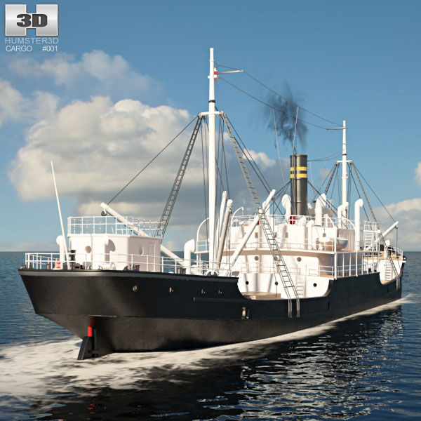 Ferris Cargo Ship 3D model - Download Steamboat on 3DModels.org