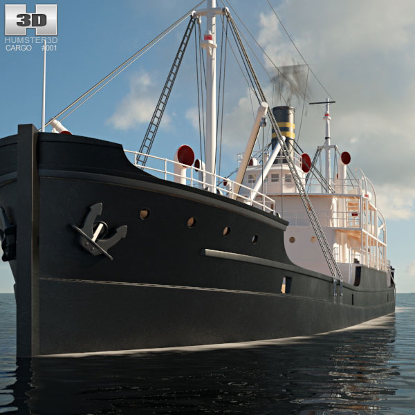Ferris Cargo Ship 3D model - Download Steamboat on 3DModels.org