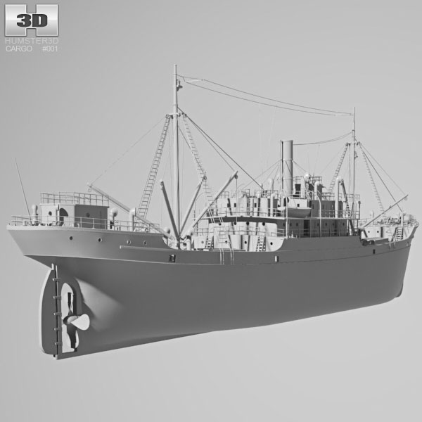 Ferris Cargo Ship 3D model - Download Steamboat on 3DModels.org