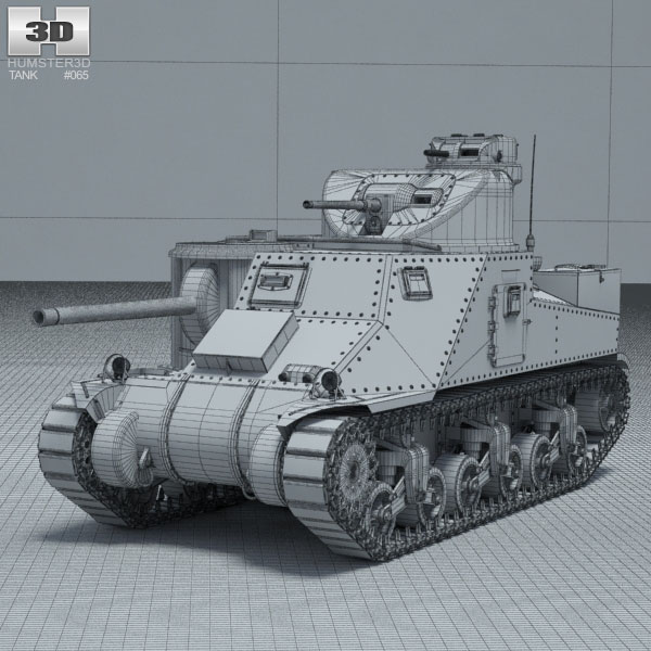 M3 리 3D 모델 - 다운로드 전차 on 3DModels.org