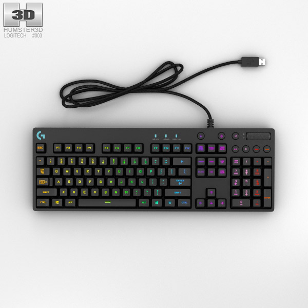 Logitech G810 Orion Spectrum 游戏键盘 3D模型 - 下载 电脑配件 开启 3DModels.org
