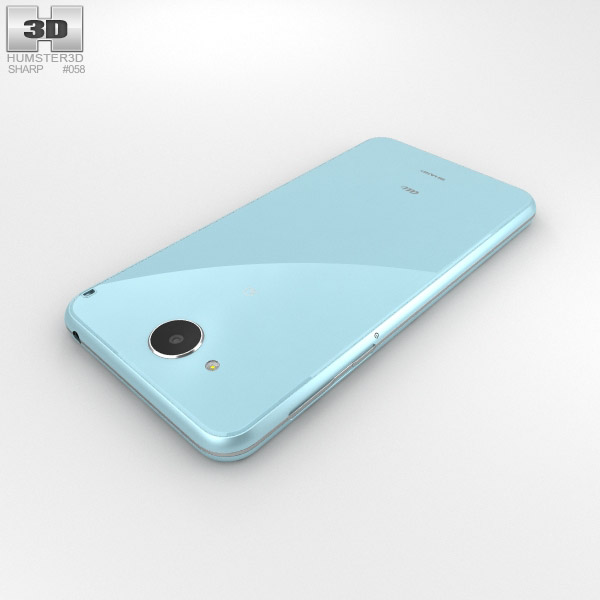 Sharp Aquos U SHV35 Blue 3D model - Download Phones on 3DModels.org