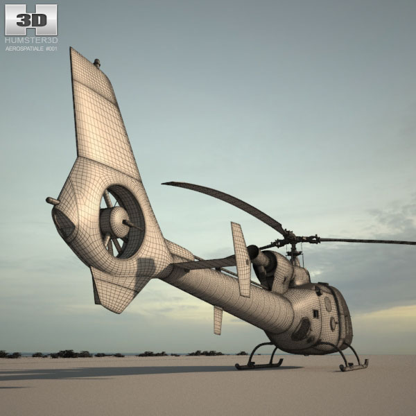 Aerospatiale SA-342 Gazelle 3D model - Download Helicopter on 3DModels.org
