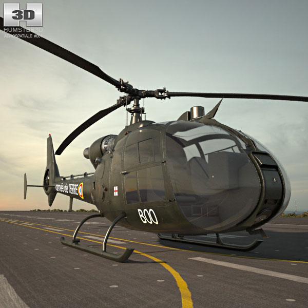Aerospatiale SA-342 Gazelle 3D model - Download Helicopter on 3DModels.org