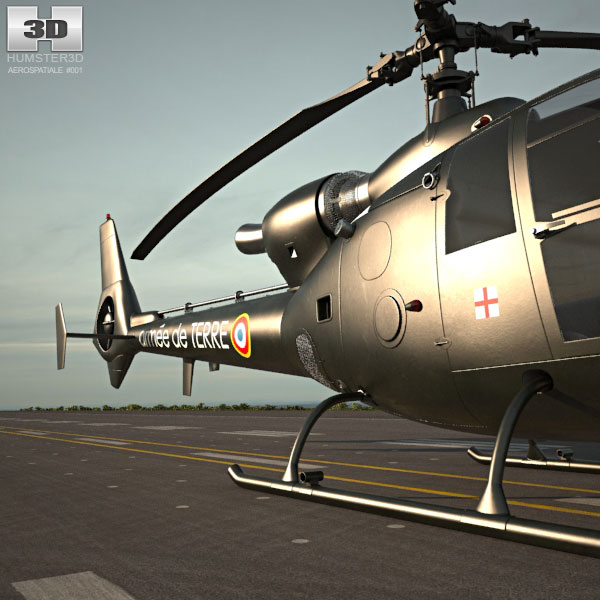 Aerospatiale SA-342 Gazelle 3D model - Download Helicopter on 3DModels.org