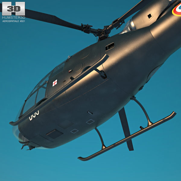 Aerospatiale SA-342 Gazelle 3D model - Download Helicopter on 3DModels.org