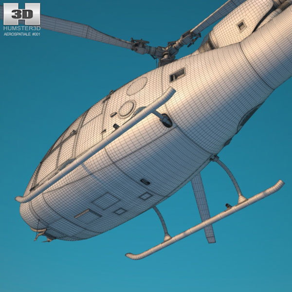 Aerospatiale SA-342 Gazelle 3D model - Download Helicopter on 3DModels.org