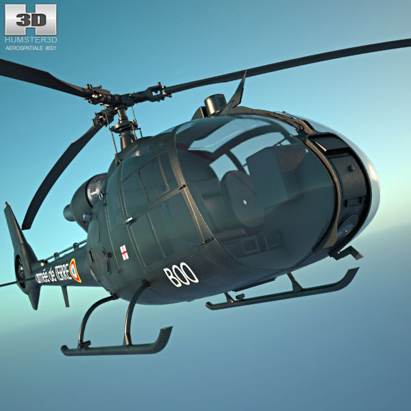 Aerospatiale SA-342 Gazelle 3D model - Download Helicopter on 3DModels.org