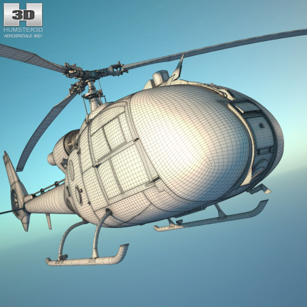 Aerospatiale SA-342 Gazelle 3D model - Download Helicopter on 3DModels.org