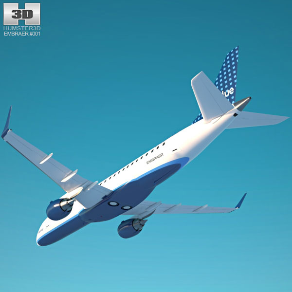 Embraer E190 Blue Amigo Modelo 3D - Baixar Avião de passageiros no ...