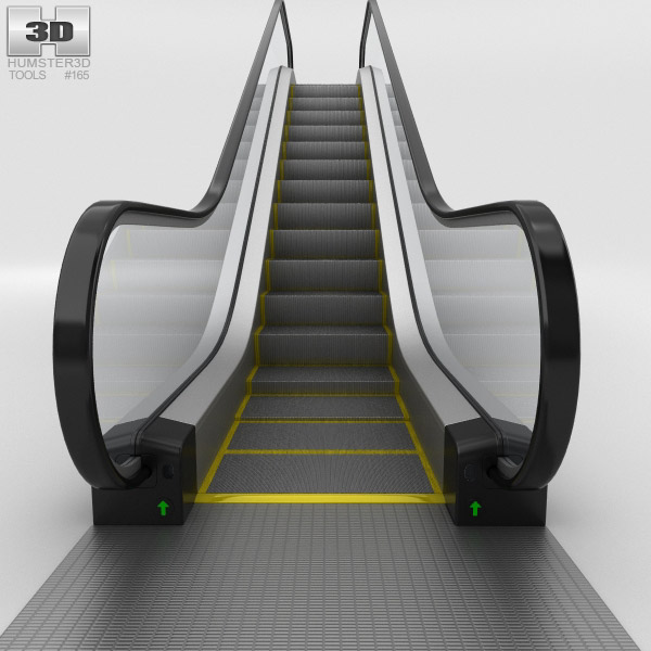 Escalator 3D model - Download Street elements on 3DModels.org