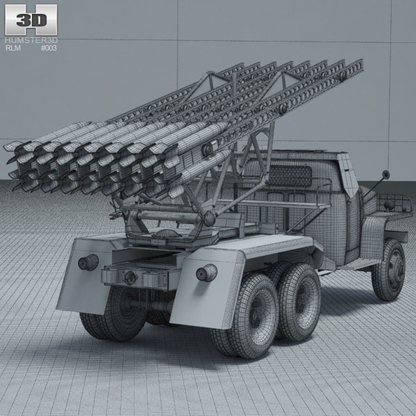 Katyusha rocket launcher 3D model - Download Artillery systems on ...