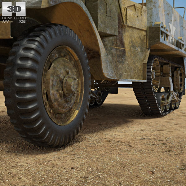 M3 Half-track 3D model - Download Fighting Vehicle on 3DModels.org