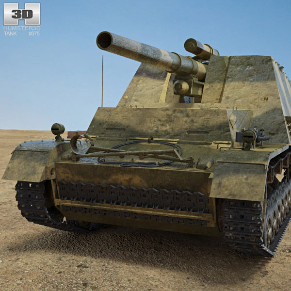 Hummel Self-propelled Gun 3D model - Download Gun on 3DModels.org