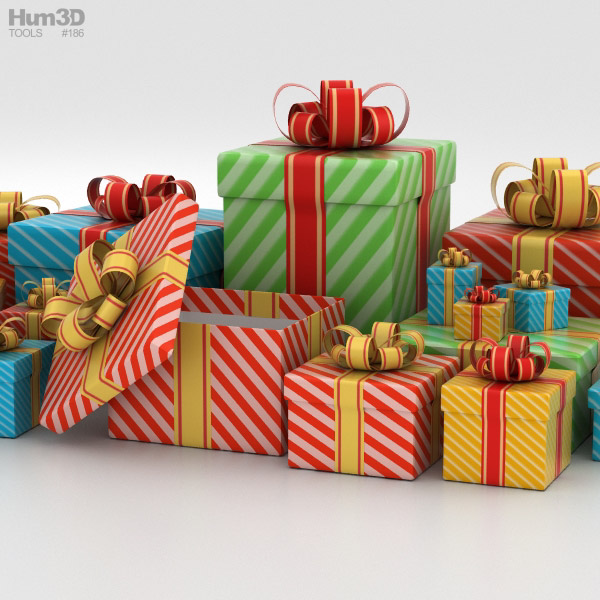 Gift Boxes 3D model - Download Packaging and Boxes on 3DModels.org