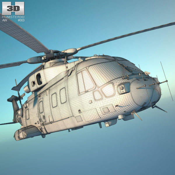 AgustaWestland AW101 Merlin 3D model - Download Helicopter on 3DModels.org