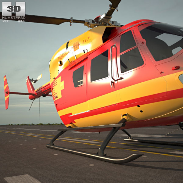 MBB/Kawasaki BK 117 3D model - Download Helicopter on 3DModels.org