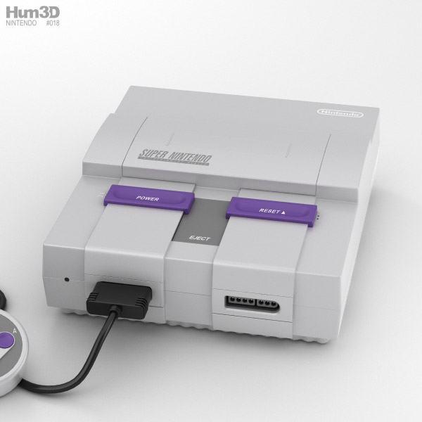 Nintendo SNES 3D 모델 - 다운로드 비디오 게임 콘솔 on 3DModels.org