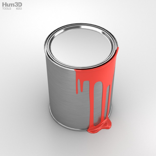 Red Paint Can 3D model - Download Tools on 3DModels.org