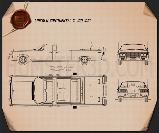 Lincoln Continental blueprints Download in PNG - 3DModels.org