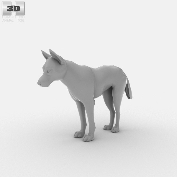 Dingo Low Poly Modelo 3D - Descargar Mammalia activado 3DModels.org