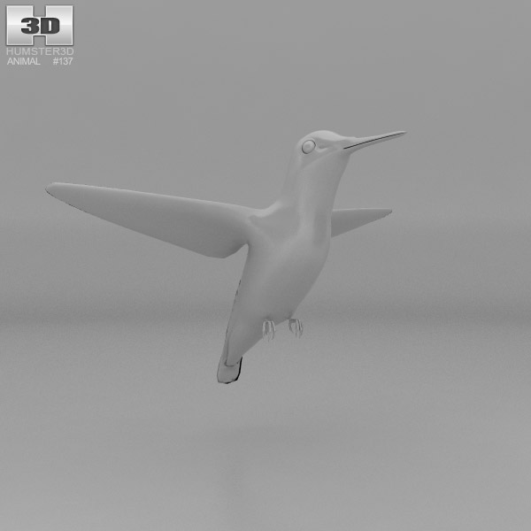 bee Hummingbird Low Poly 3D model - Download Birds on 3DModels.org