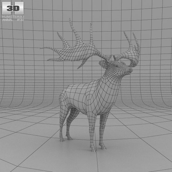 Irish Elk Low Poly 3D model - Download Mammals on 3DModels.org