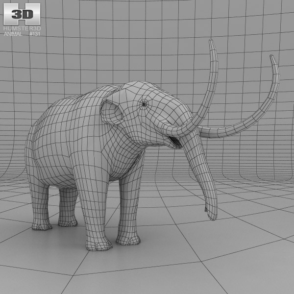 Mastodon Low Poly 3D model - Download Mammals on 3DModels.org