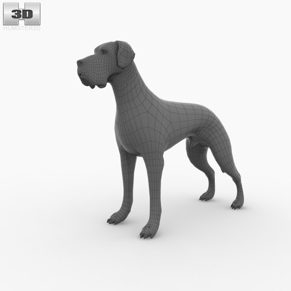 Great Dane Low Poly 3D model - Download Mammals on 3DModels.org