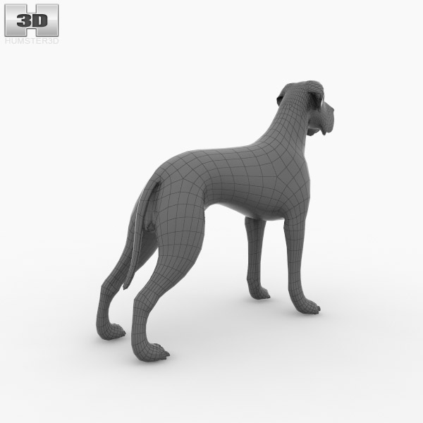 Great Dane Low Poly 3D model - Download Mammals on 3DModels.org