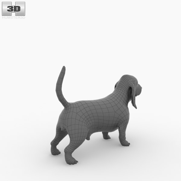 Basset Hound Low Poly 3D model - Download Mammals on 3DModels.org