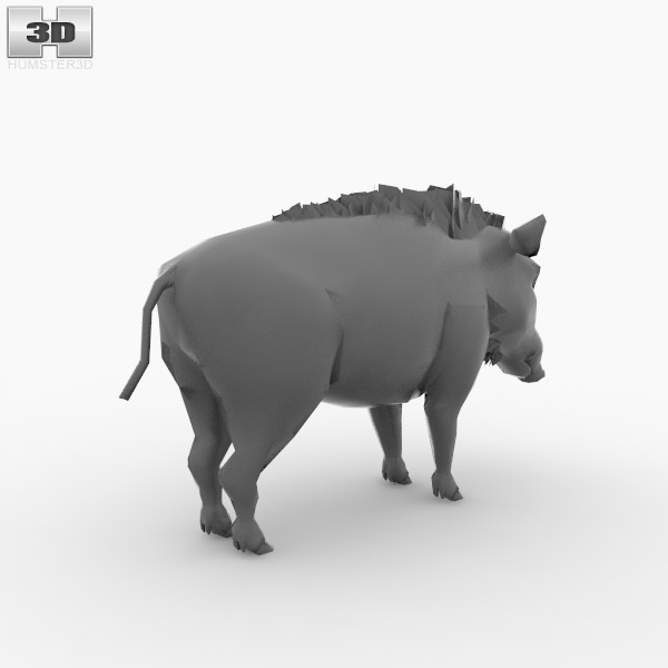 Hog Low Poly 3D model - Download Mammals on 3DModels.org