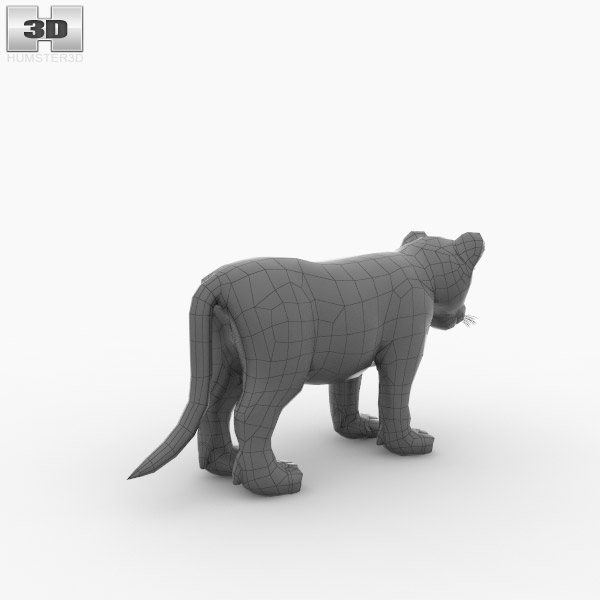 Lion cub Low Poly 3D model - Download Mammals on 3DModels.org