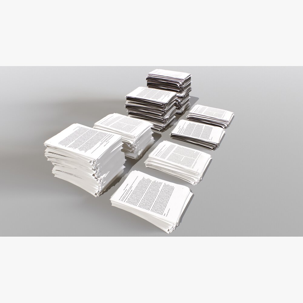 Paper Piles 3D model - Download Stationery on 3DModels.org