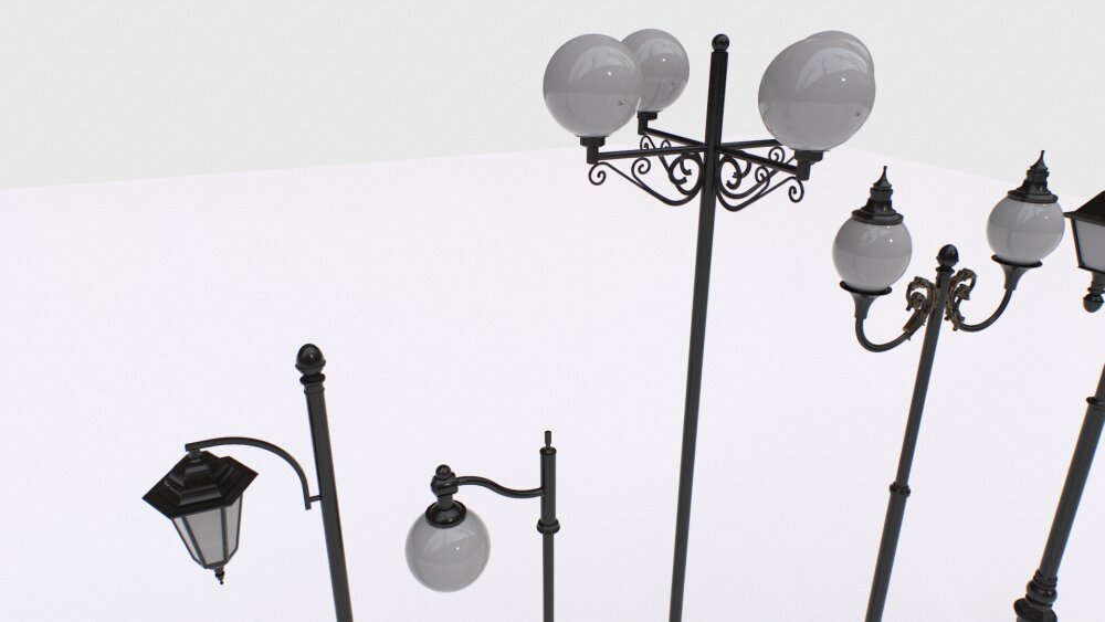 Ornate Cast Iron Street Lamps Collection with Vintage Designs 3D model ...