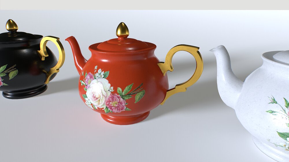 Floral Teapot Pack 3D model - Download Tableware on 3DModels.org