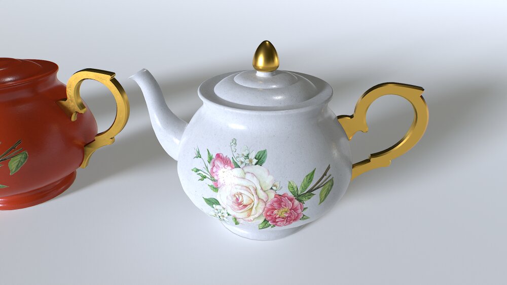 Floral Teapot Pack 3D model - Download Tableware on 3DModels.org