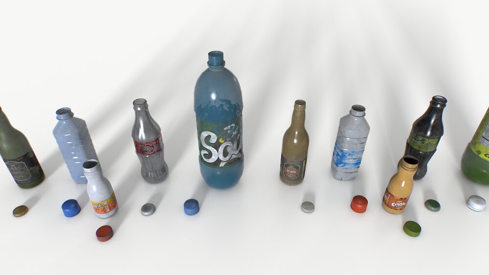 Plastic Bottles Trash Junk Set 3D model - Download Bottles, Cans on ...