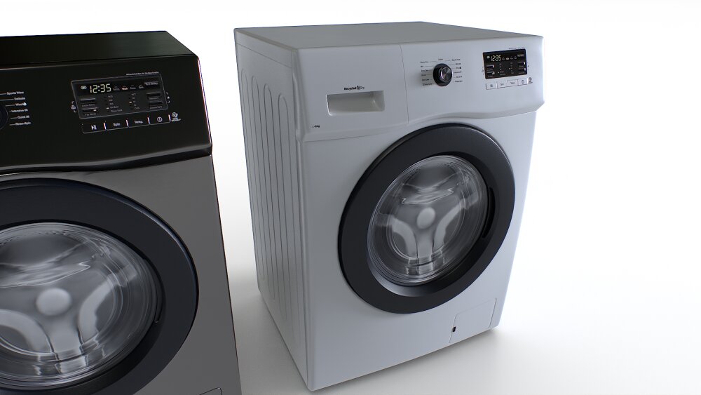 Front-load Washing Machine Set 3D model - Download Home Appliances on ...