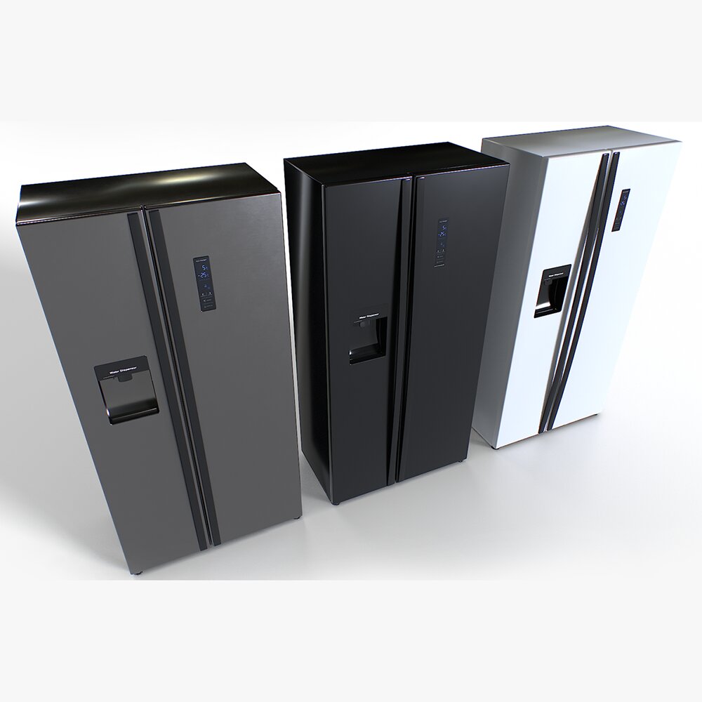 American Fridge Set 3D model - Download Home Appliances on 3DModels.org
