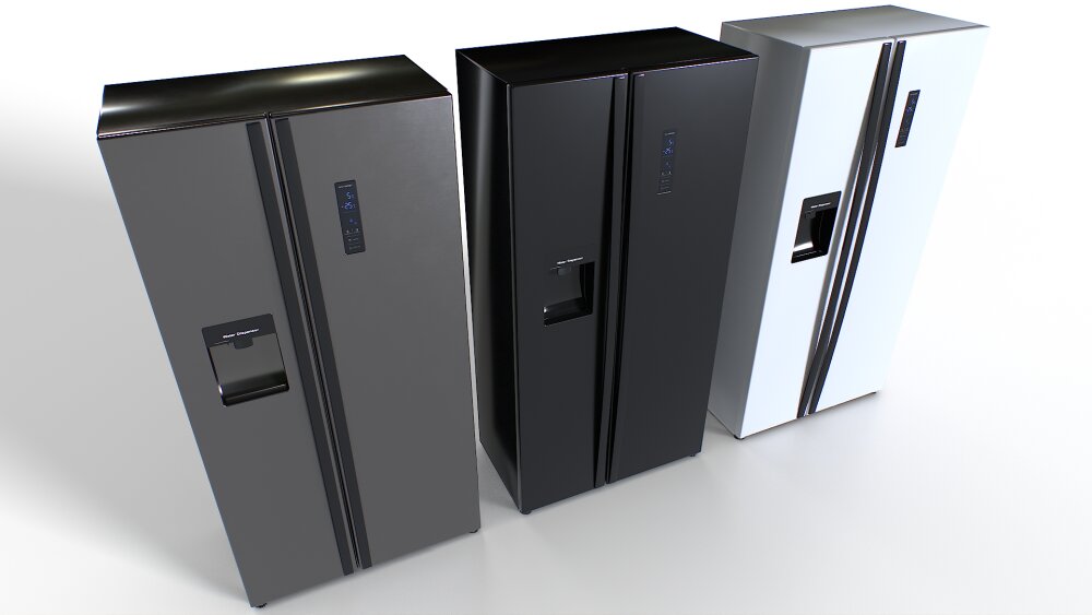 American Fridge Set 3D model - Download Home Appliances on 3DModels.org