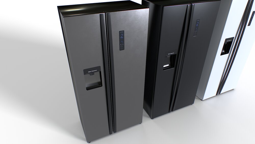 American Fridge Set 3D model - Download Home Appliances on 3DModels.org