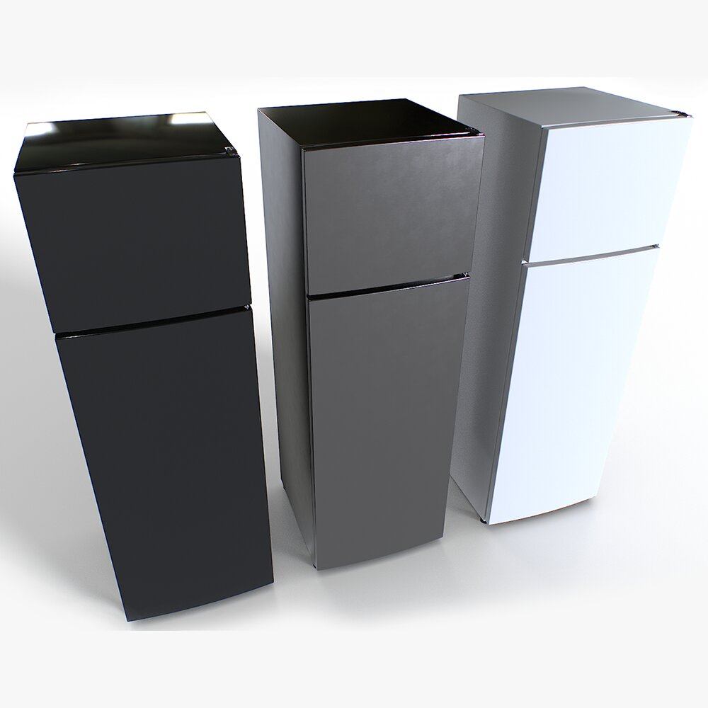 Two-Door Fridge Set 3D model - Download Home Appliances on 3DModels.org