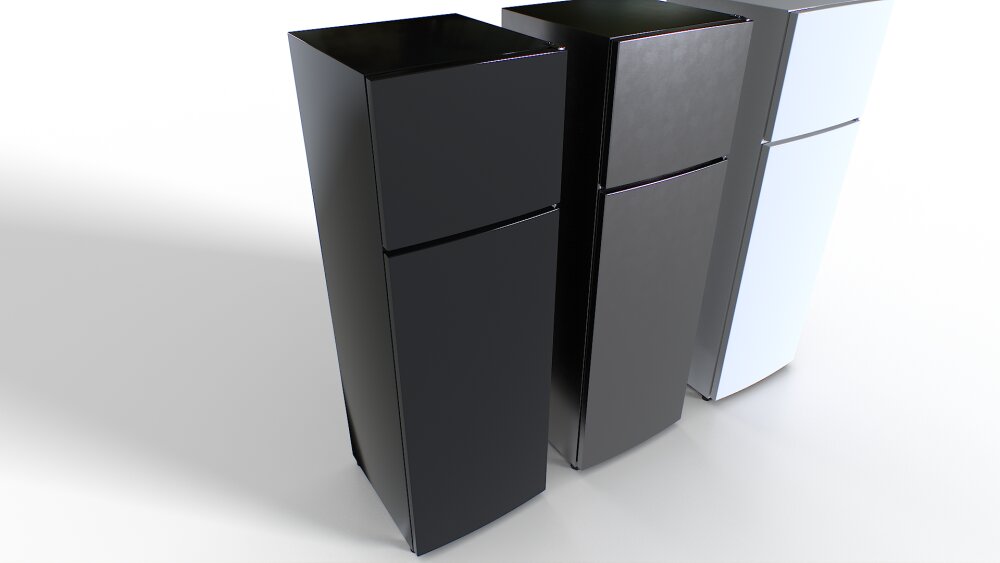 Two-Door Fridge Set 3D model - Download Home Appliances on 3DModels.org
