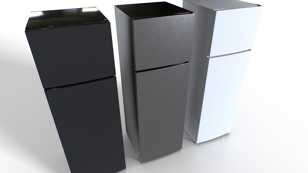Two-Door Fridge Set 3D model - Download Home Appliances on 3DModels.org
