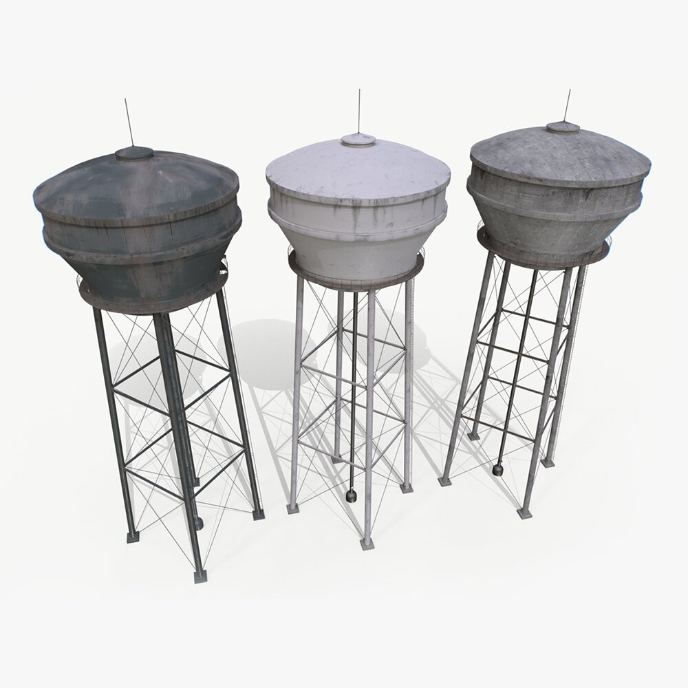 Industrial Water Towers 3D model - Download Buildings on 3DModels.org