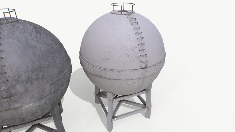 Réservoirs Sphériques Industriels Modèle 3D - Télécharger Bâtiment ...